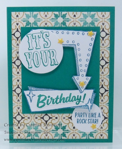 PARTY LIKE A ROCK STAR - Cynthia Stevenson, Stampin Up! Demonstrator